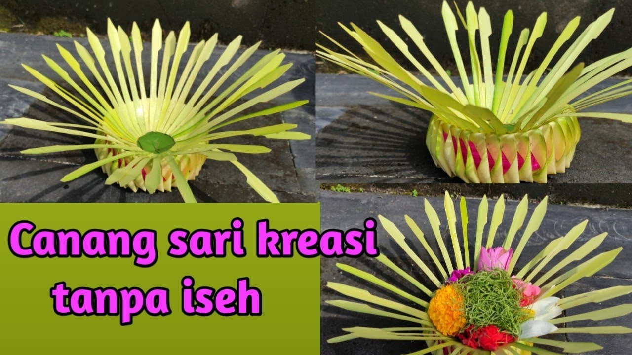 Membuat canang sari kreasi dengan gonjer tanpa diiseh - YouTube