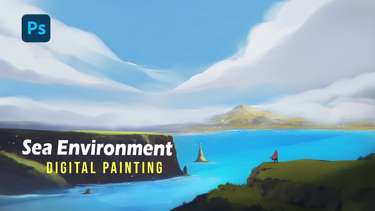 Sea Environment Digital Painting Full Process - YouTube