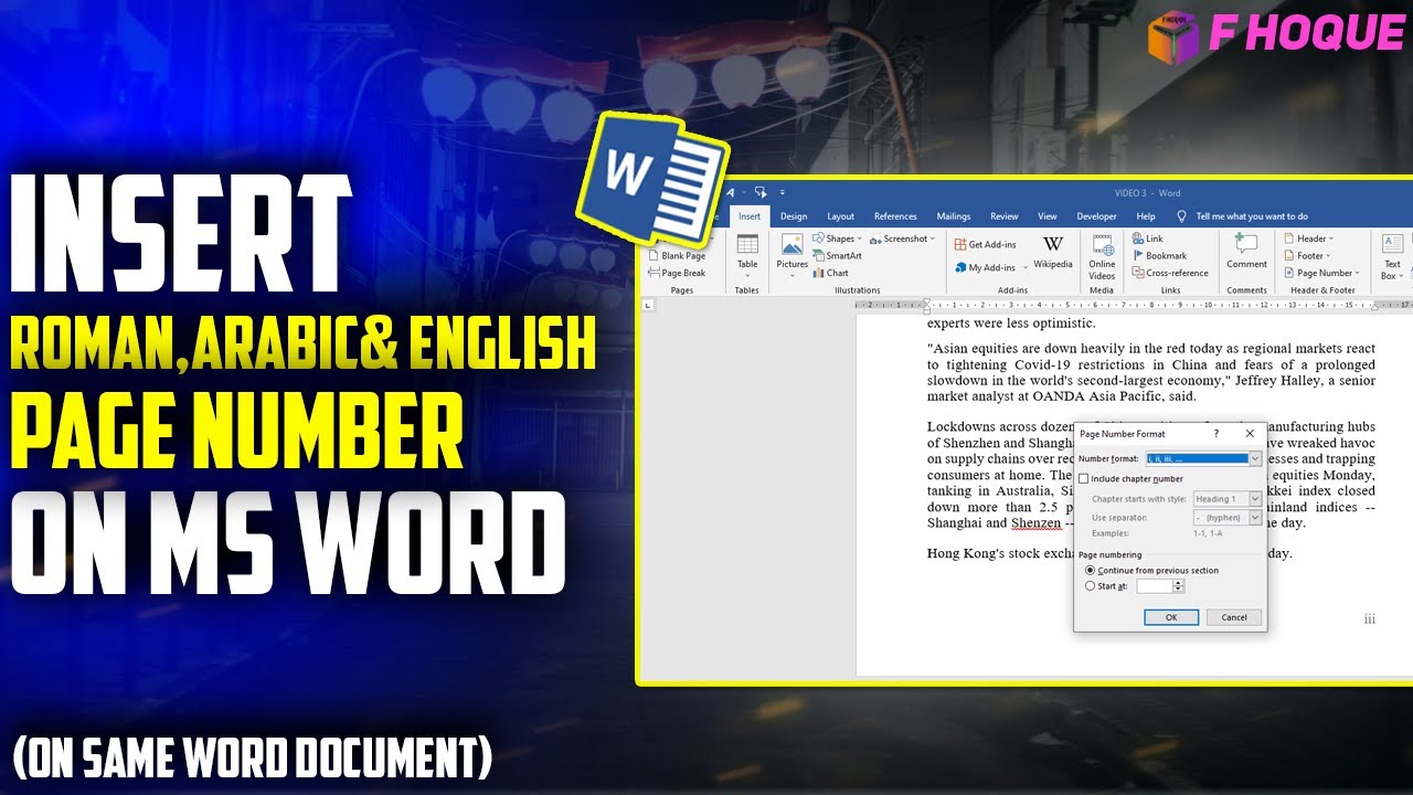 How To Insert Roman Arabic And English Page Number In MS Word In Same how-to-insert-roman-arabic-and-english-page-number-in-ms-word-in-same