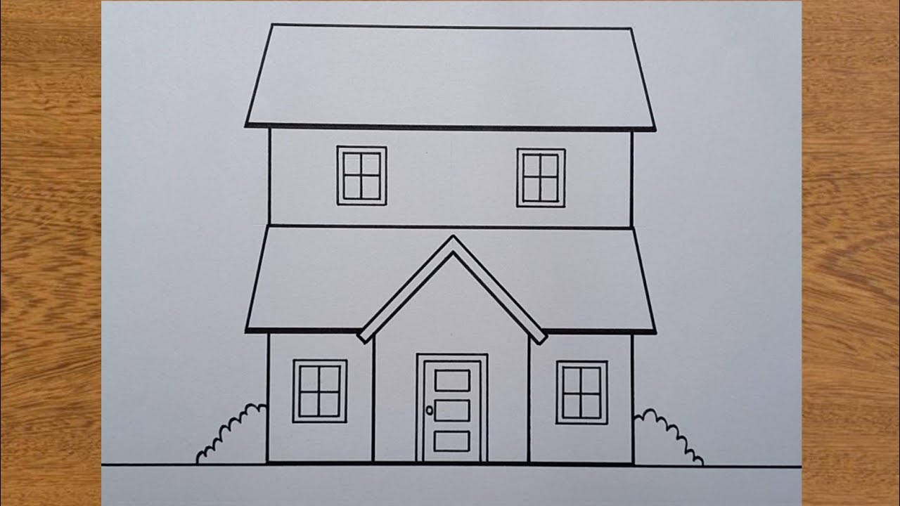 How to Draw a Level House | Very Easy - Suitable For Beginners - YouTube