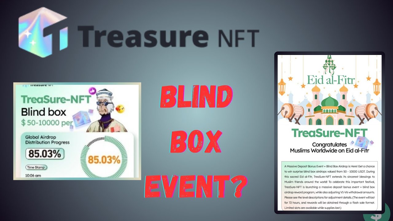 Treasure NFT blind box airdrop || happy Eid event deposit rewards || # ...