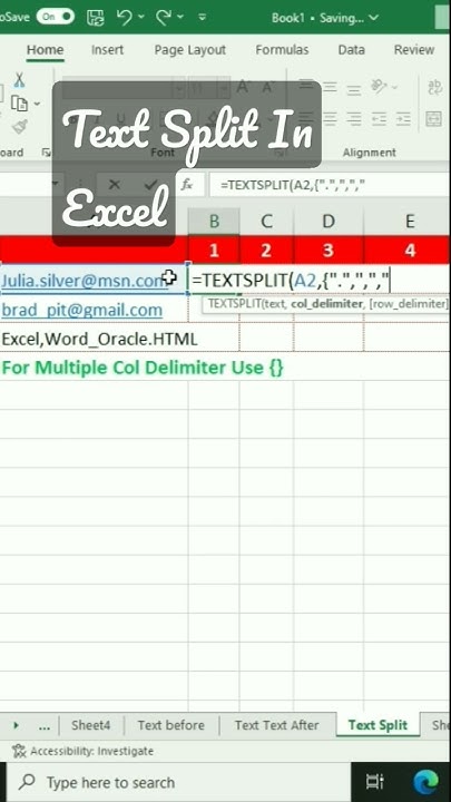 Text Split In Excel. - YouTube