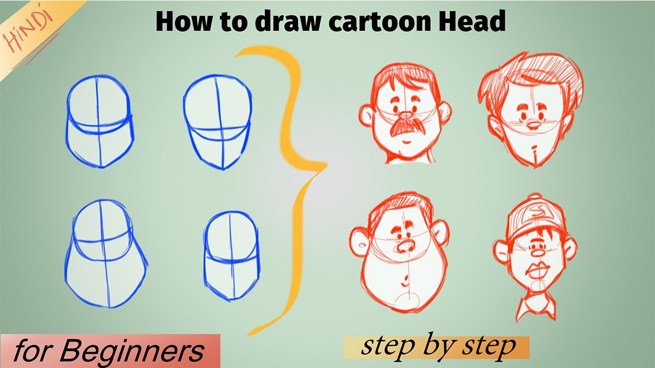 How to draw cartoon head Part_2| Cartoon Head construction with ...