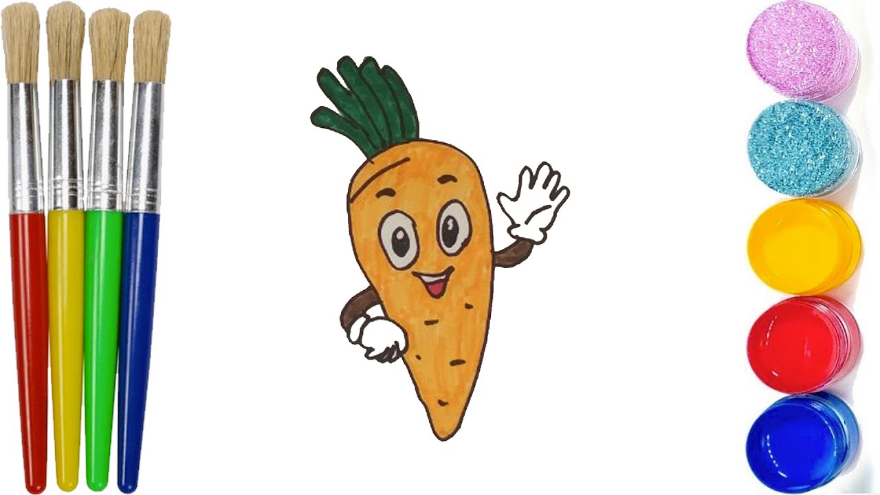 Bolalar uchun sabzi rasmini chizish | Drawing carrot for children ...