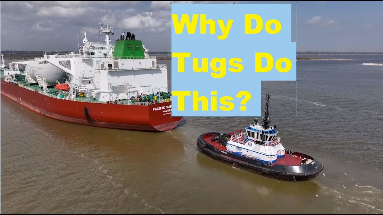 LNG Powered Crude Oil Tanker Pacific Sapphire has escort Tug Boat ...