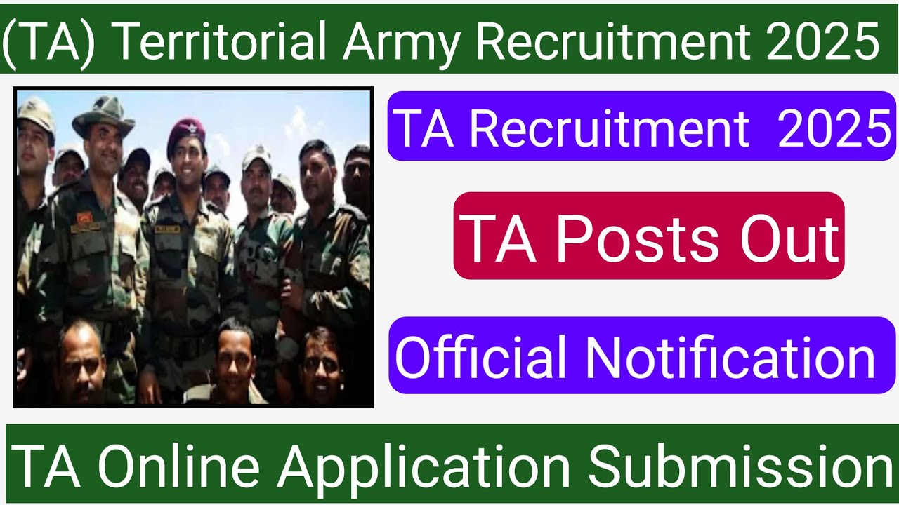 TA Army Territorial ArmyPosts Open! Eligibility, Selection Process ...