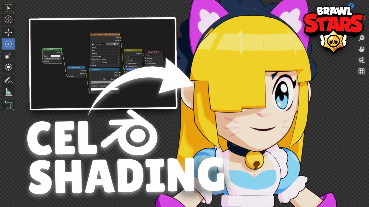 CEL SHADING PARA LAS SKINS TOONS DE BRAWL STARS | Brawl Stars Blender ...