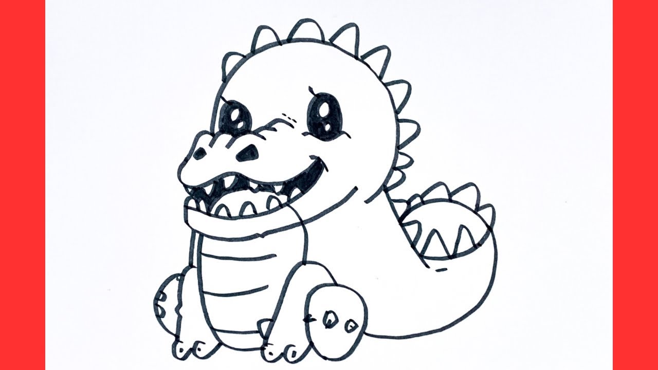 How to Draw a Cute Alligator Step-by-Step | Easy Alligator Drawing ...