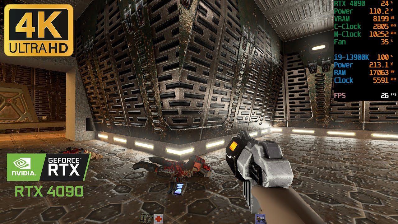 Quake 2 RTX Remaster | 4K 60fps Max PC Gameplay Benchmark | i9-13900K ...
