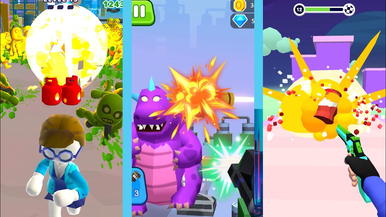 Exploding Monster - Save The Hostages 👧, Monster T-Rex Barney 🦖 ...