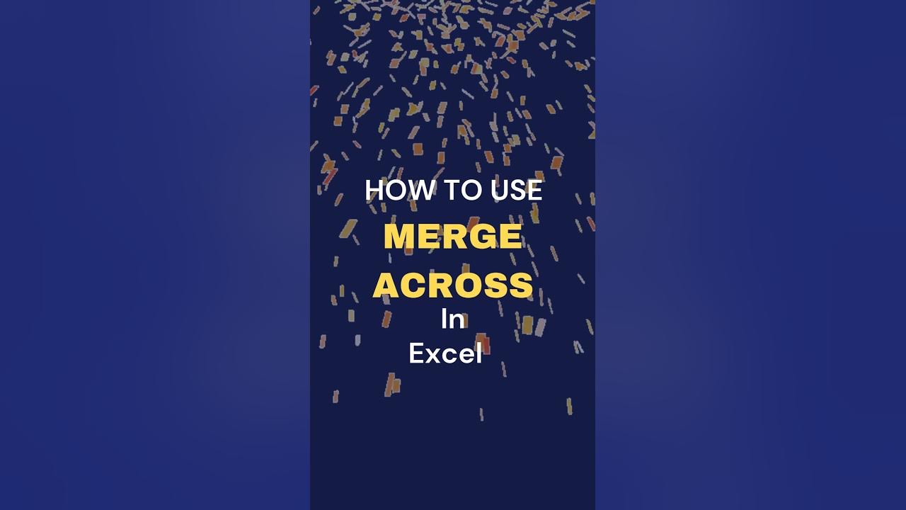 How to use MERGE ACROSS in Excel #mergeinexcel #excelsolution #exceltips #exceltech - YouTube