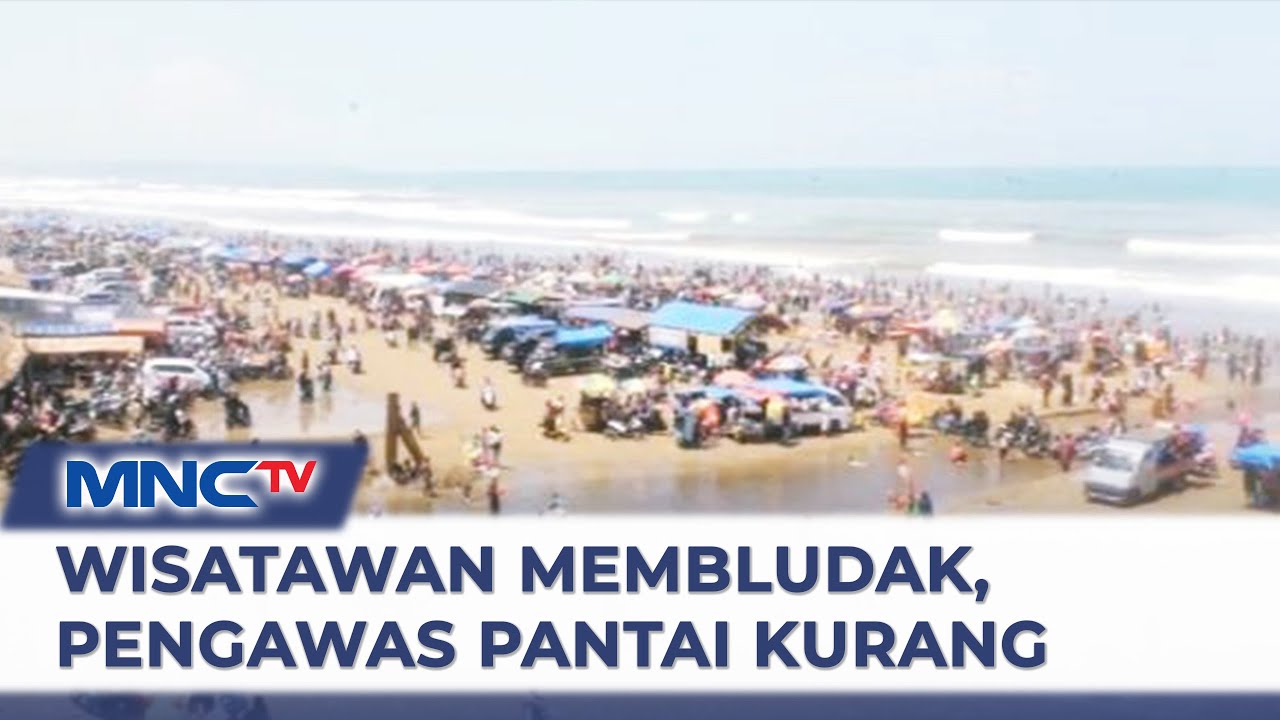 Ribuan Wisatawan Serbu Pantai Bagedur, Lebak - YouTube