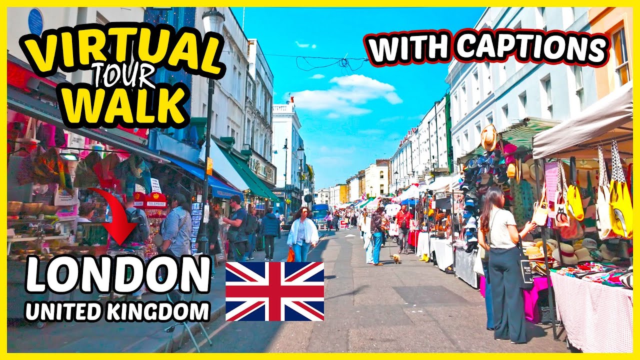 LONDON NOTTING HILL MARKET WALK | Notting Hill Walking Tour ...