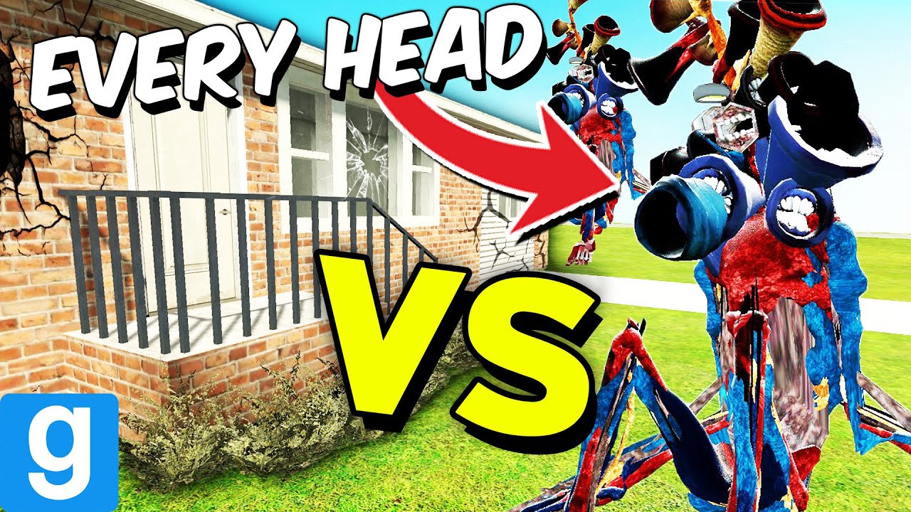 EVERY HEAD vs DESTRUCTIBLE HOUSE (Garry's Mod Sandbox) - YouTube