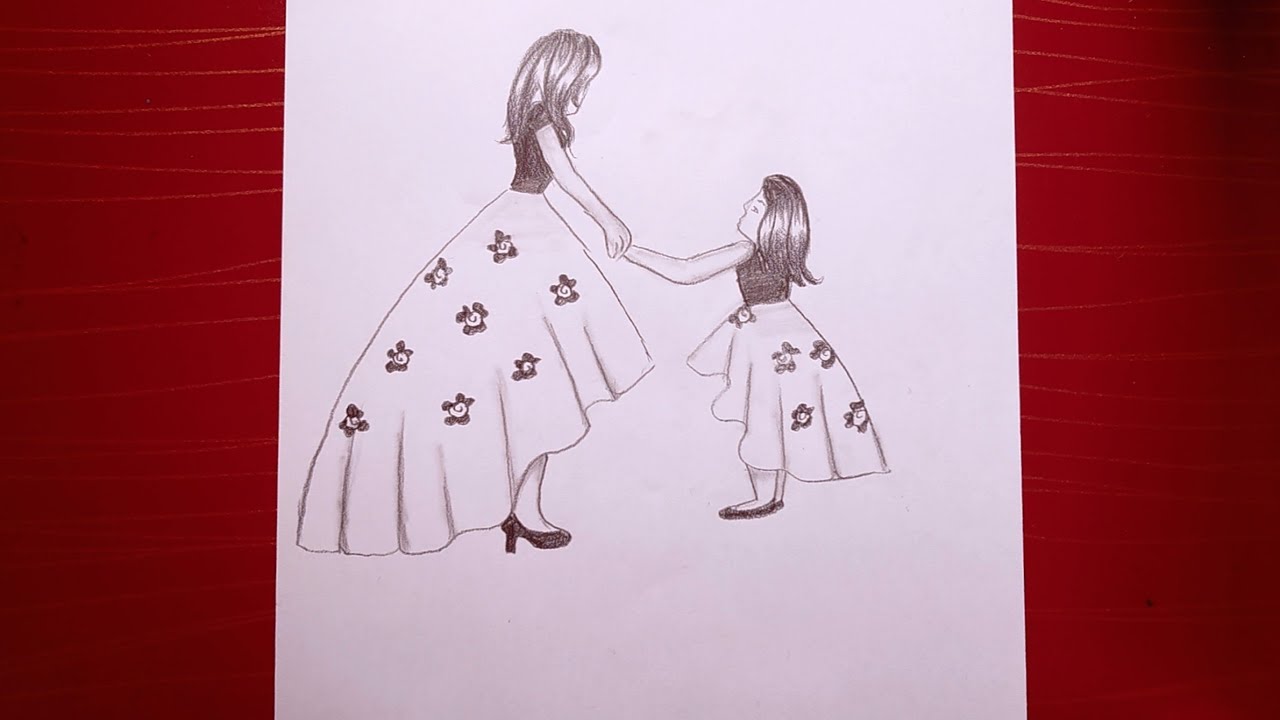 Mothers day drawing pencil sketch for beginners || how to draw mother ...