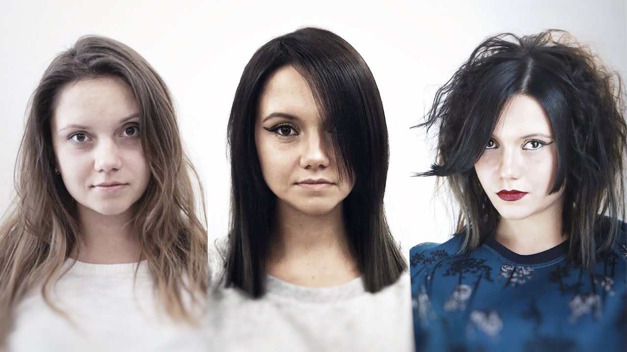 square line middle length haircut - YouTube