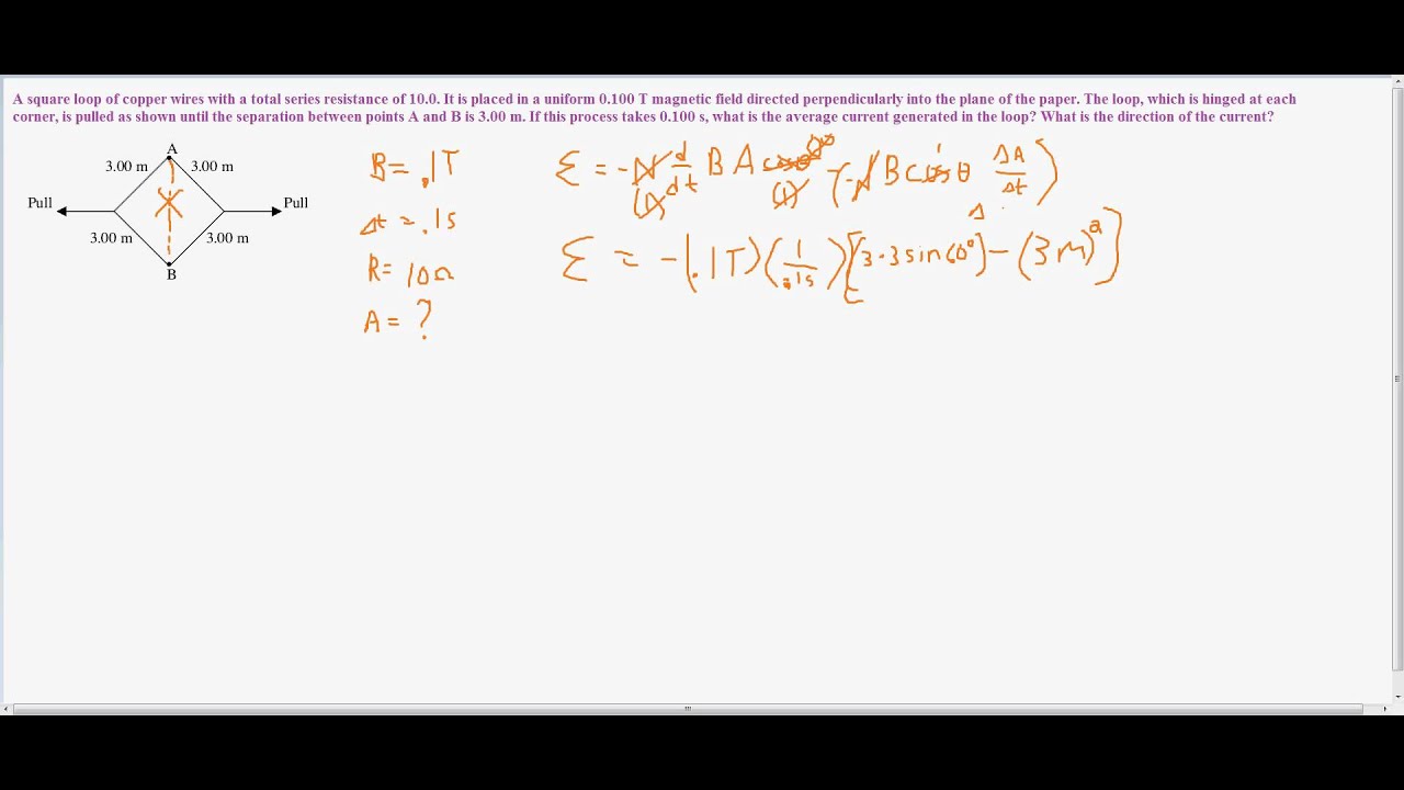 A Square Loop Expanding in a Magnetic Field - YouTube