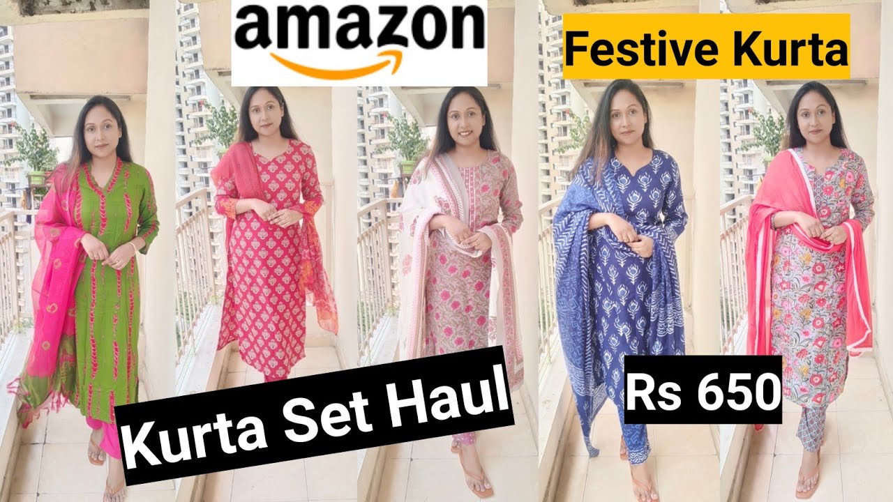 Amazon Best Kurta set Haul Hindi 2023 | Amazon Latest Kurta set Haul ...