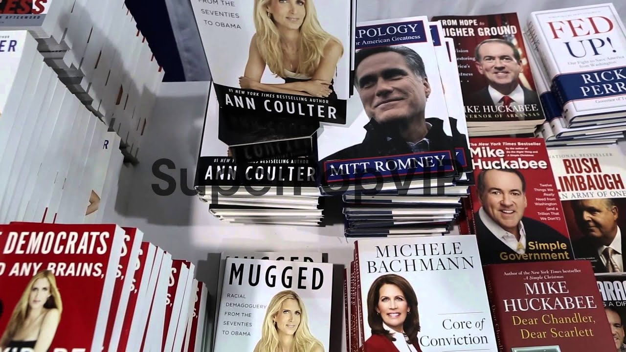 Books written by conservative writers are on display and ... - YouTube