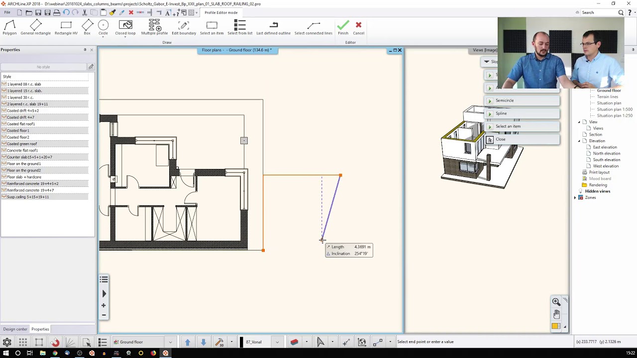 How to create sloped slab - ARCHLine.XP - YouTube
