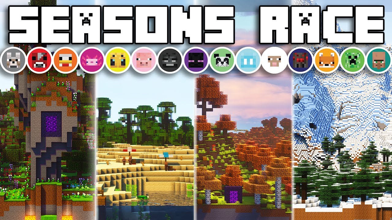 20 Minecraft Marble Race EP.3: The 4 Seasons Race - YouTube