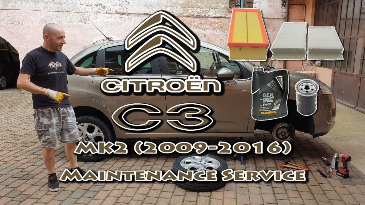 Citroen C3 1.4 54kW mk2 complete DIY maintenance service - YouTube