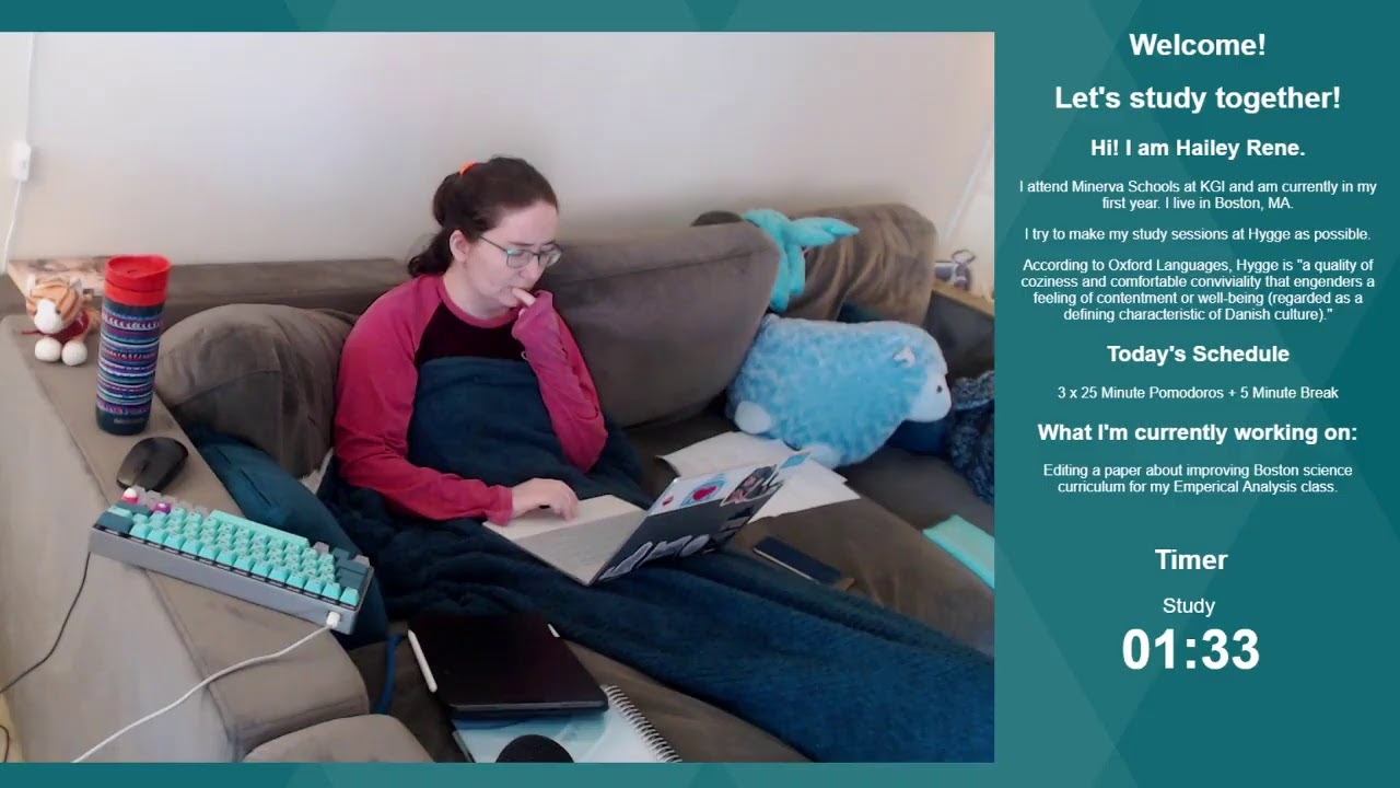 2 hour Hygge Study with Me (25 min Pomodoros) - YouTube