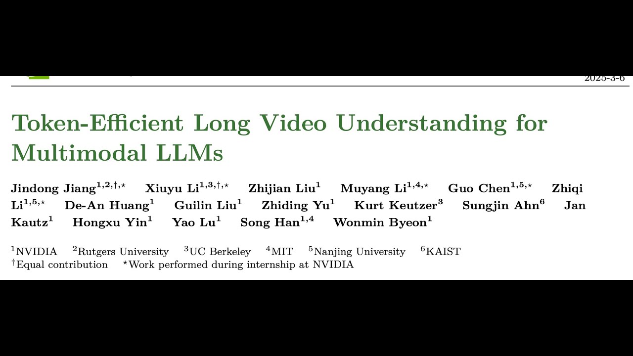 Token-Efficient Long Video Understanding for Multimodal LLMs - YouTube