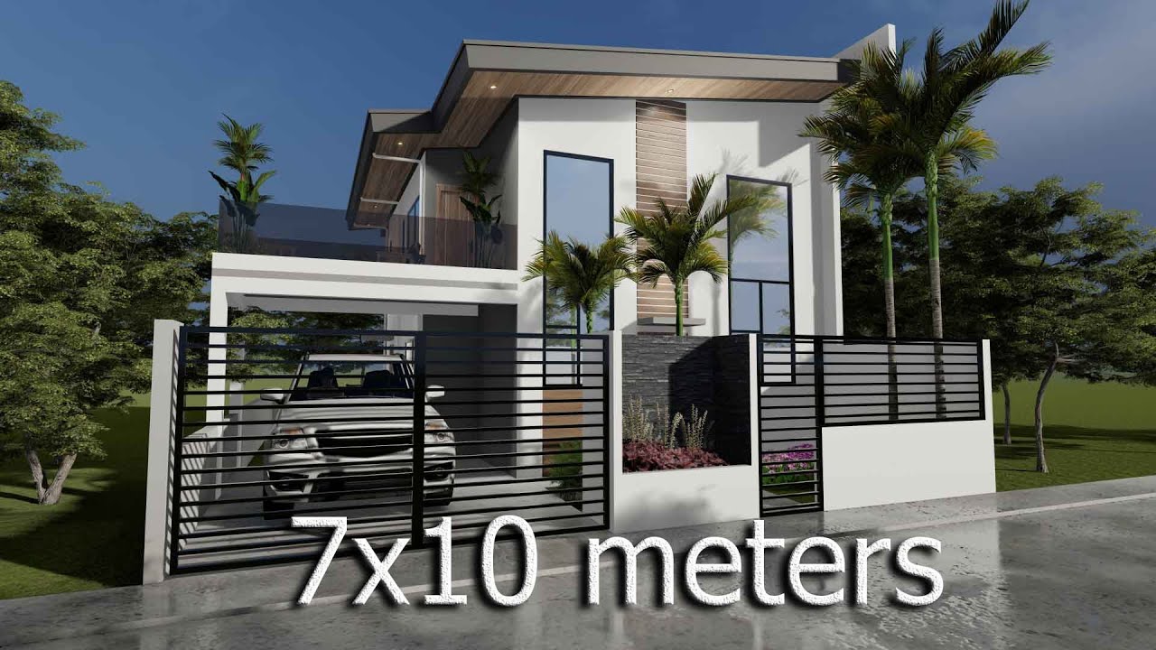 Modern House Design (7x10 meters on 150sqm lot) - YouTube