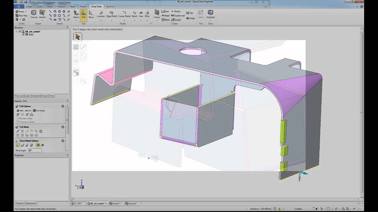 SpaceClaim 2012+ Sheet Metal - YouTube
