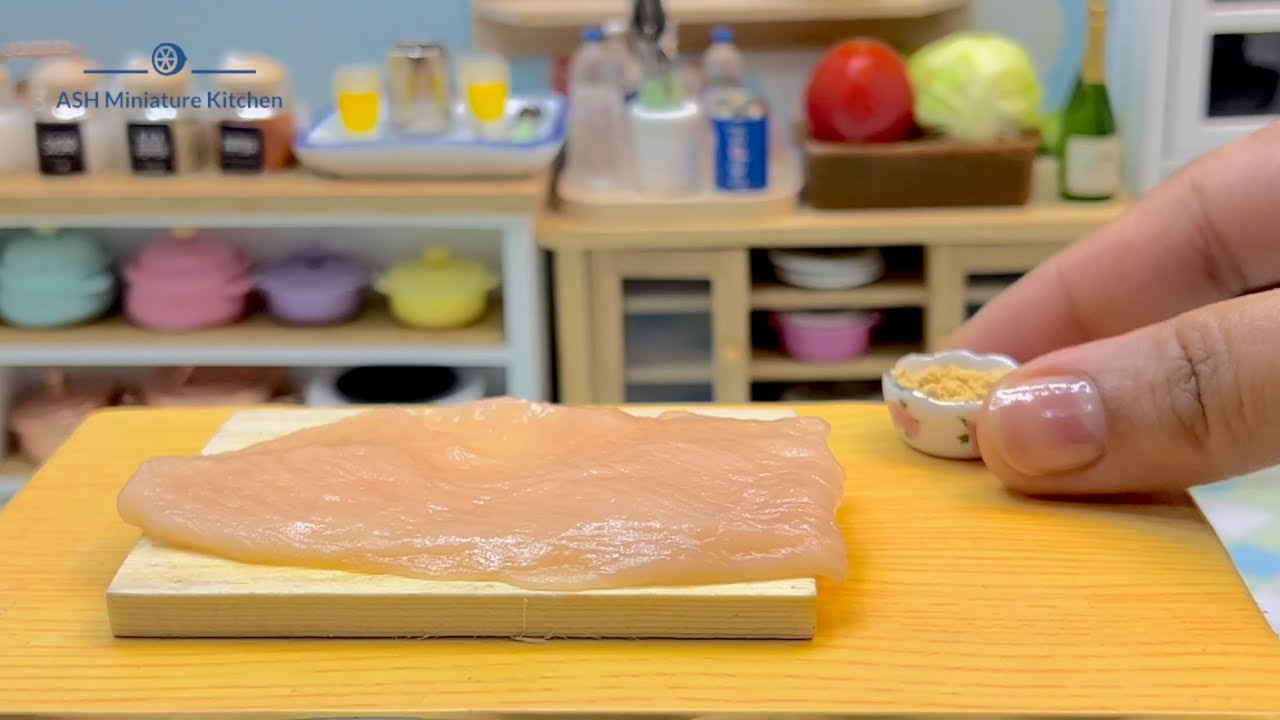 Miniature Chicken Cordon Bleu | ASMR | ASH Miniature Kitchen | - YouTube