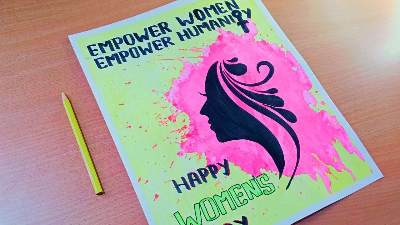 Women's Day poster drawing || International Women's Day poster drawing ...