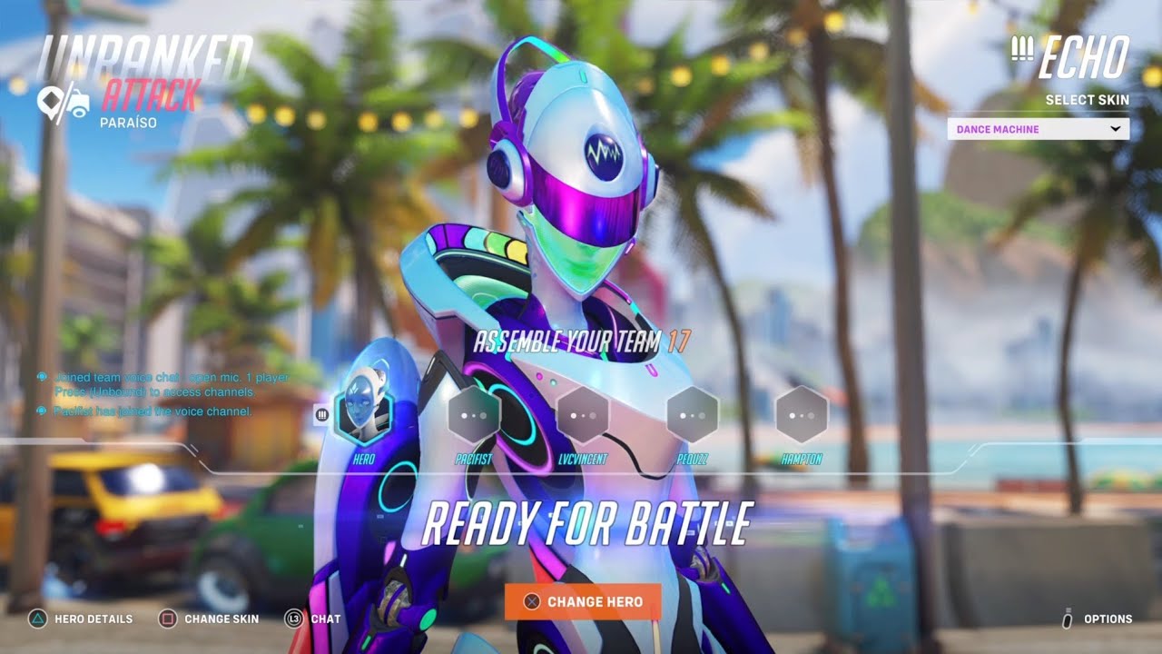 Overwatch 2 DANCE MACHINE Echo Skin Gameplay Tier 40 Battle Pass Skin ...