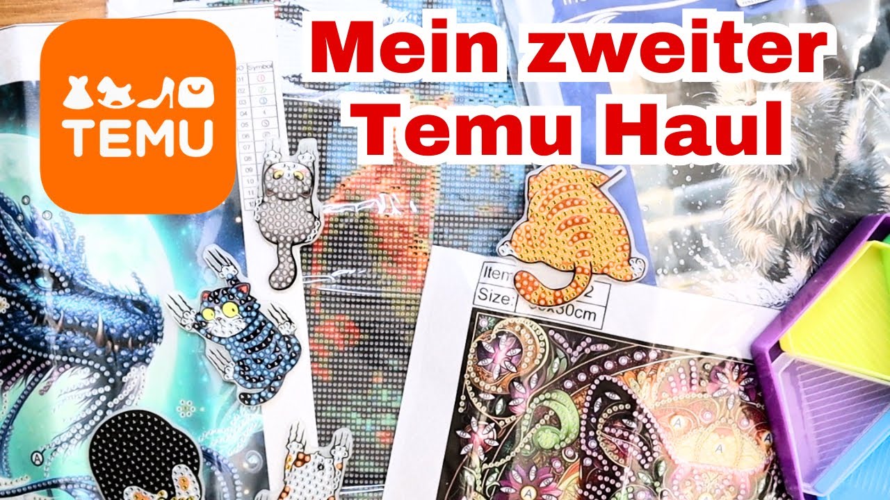 TEMU HAUL || ich habe 4 Diamond Paintings, 5 Magnete und ganz viel ...