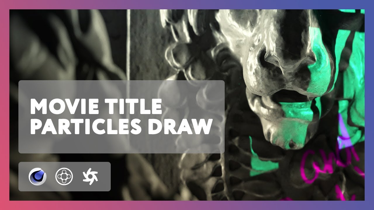 Movie title, particle draw (Cinema 4D, X-Particles, Octane). - YouTube