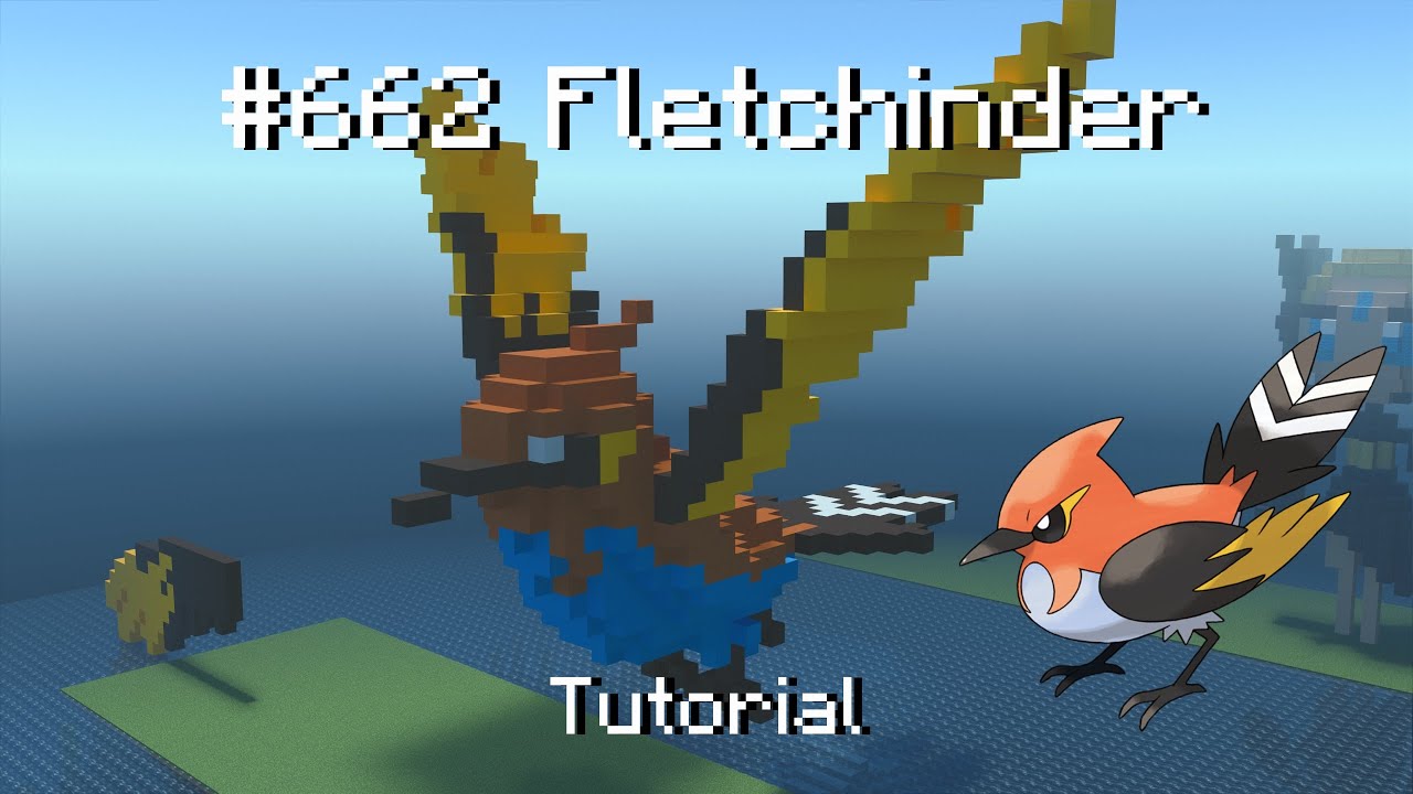 How to build a Pokémon fletchinder statue in Minecraft (Tutorial) - YouTube