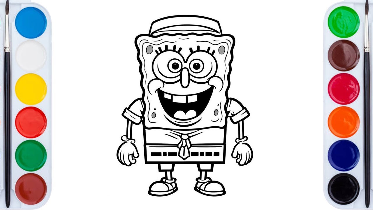 How to drawing and coloring spongebob for kids - YouTube