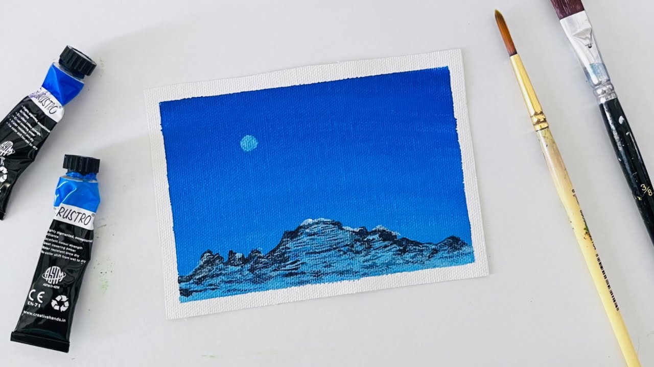 Serene Mountain Landscape: Step-by-Step Easy Painting Tutorial ...