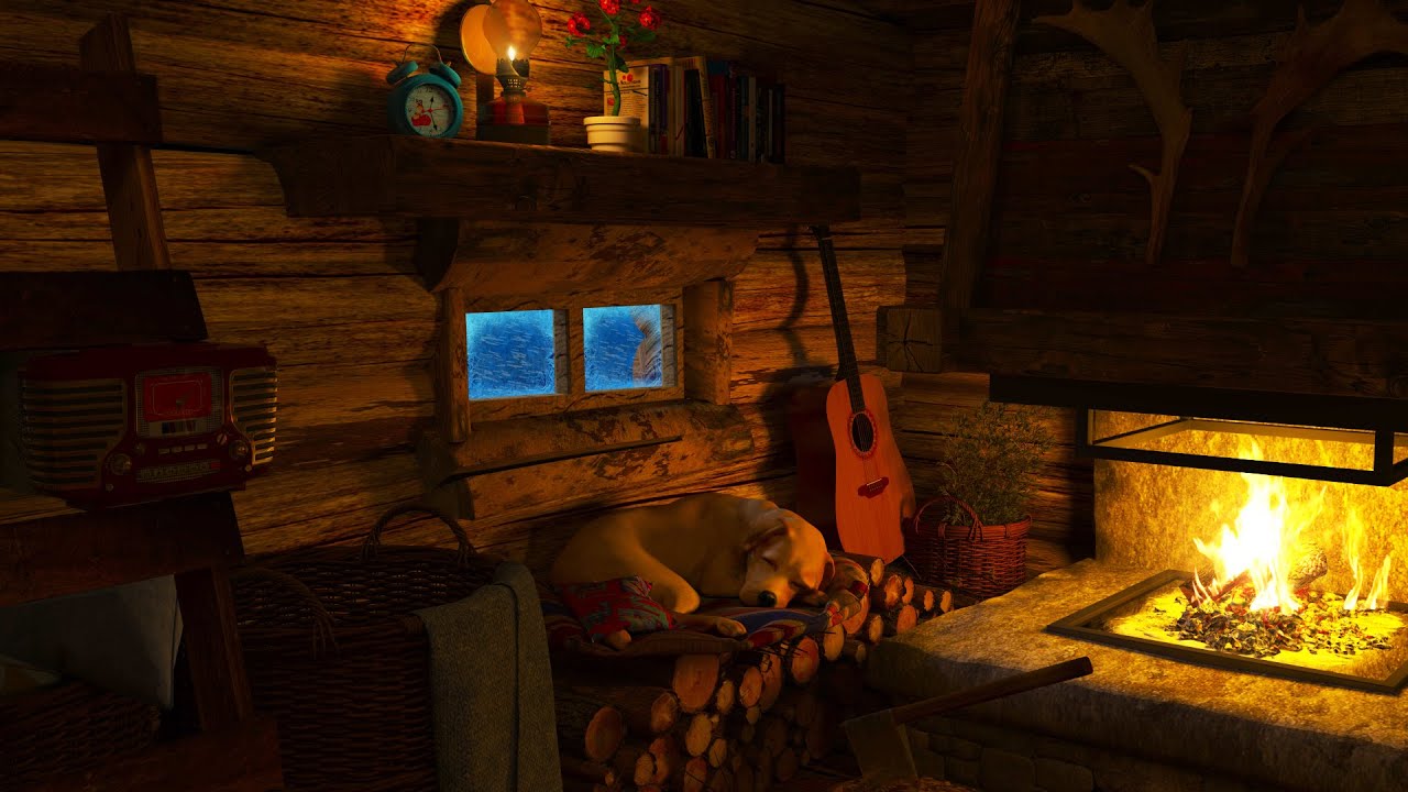 Deep Sleep in a Cozy Winter Hut - Snow Storm Sound for Relax, Sleep ...