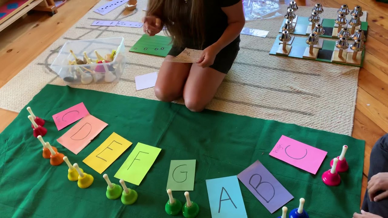 Playing songs using the handbells - YouTube