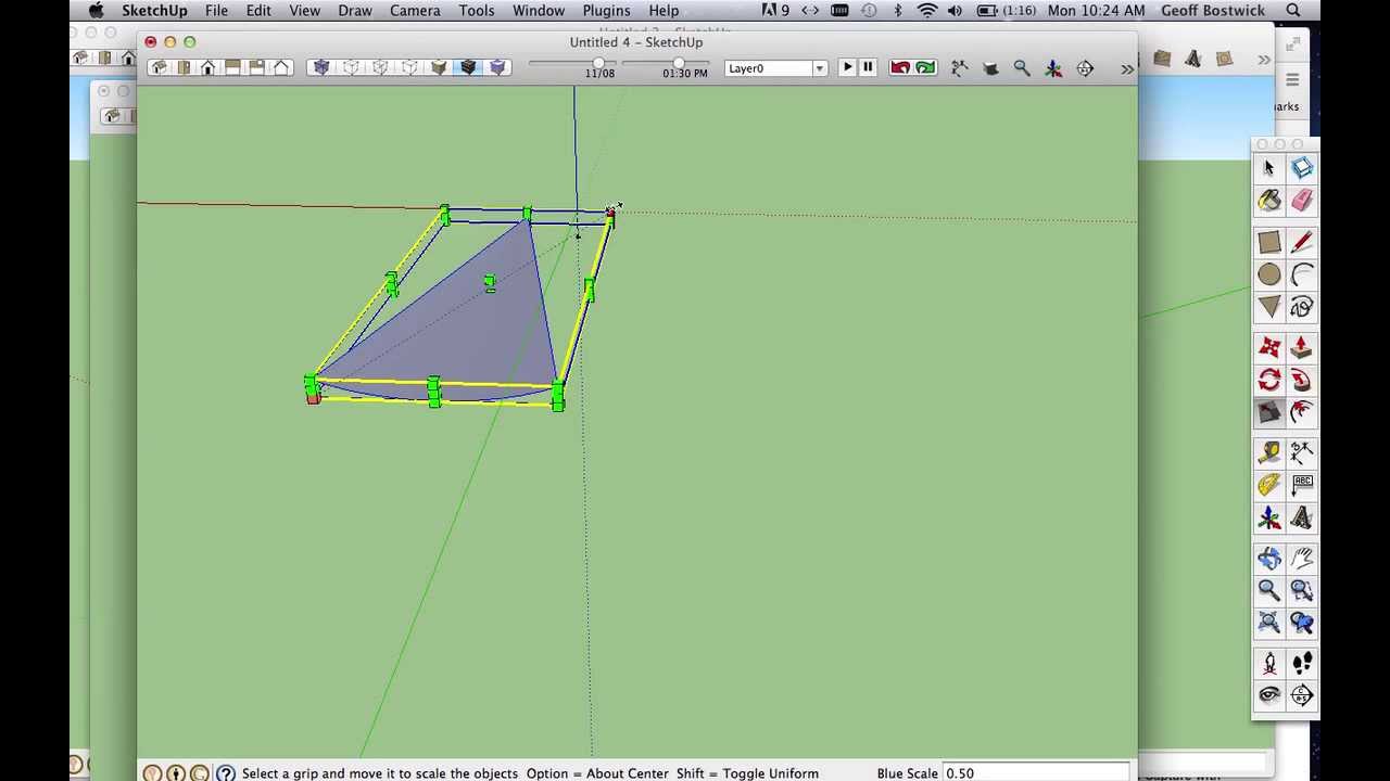 How to make a sail shaped curved surface in google sketchup. - YouTube