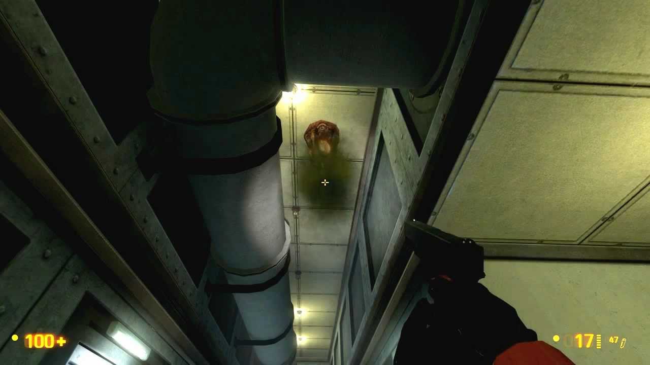 Headcrab eaten by Barnacle in Black Mesa - YouTube