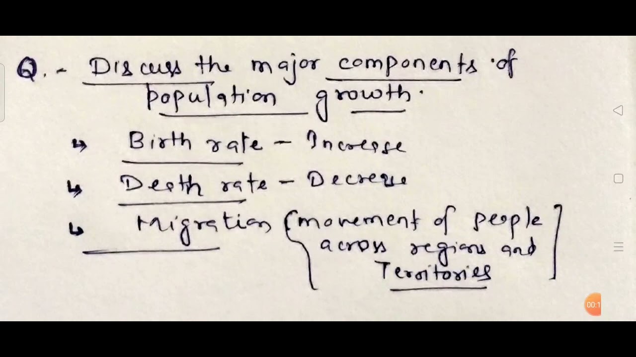 Major Components of Population Growth. Class 9 GEOGRAPHY Chapter 6 ...