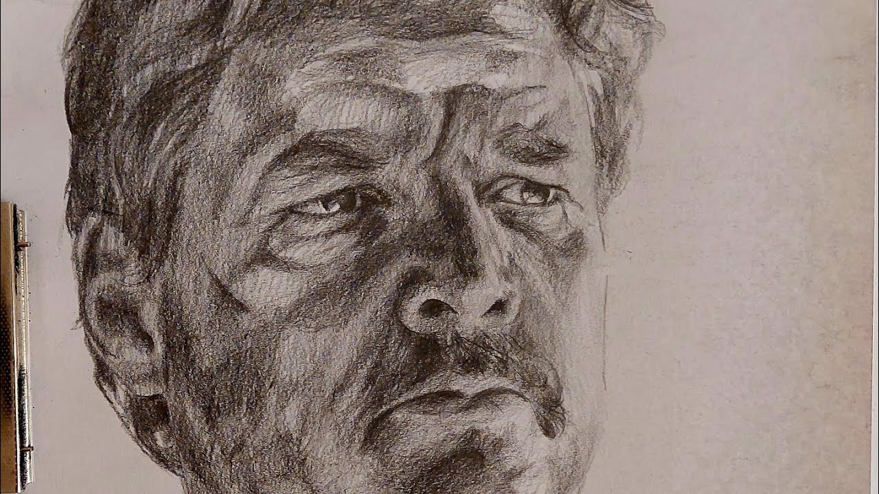 drawing Pedro Pascal as Joel Miller-Timelapse - YouTube