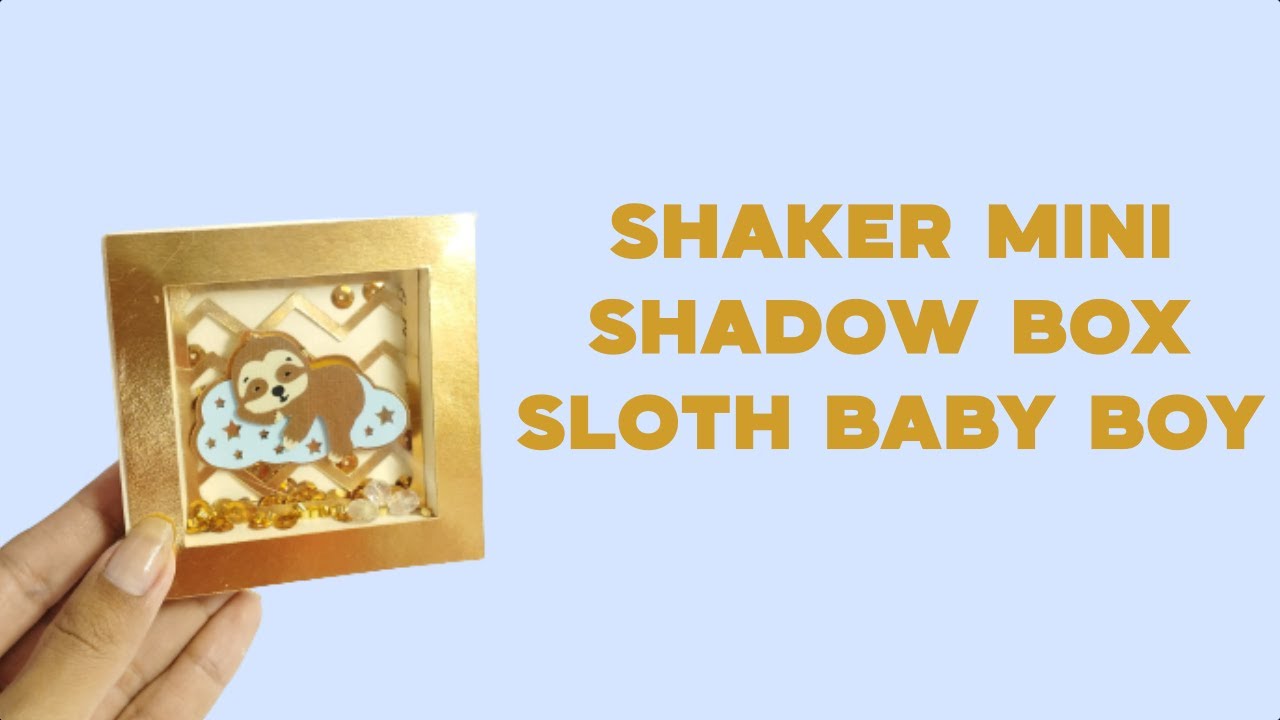 Mini Shadow Box Sloth Boy Template Baby Shower Cricut Cutting SVG File ...
