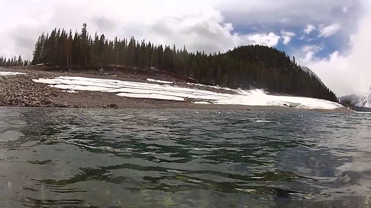 swimming in the cold lake - YouTube