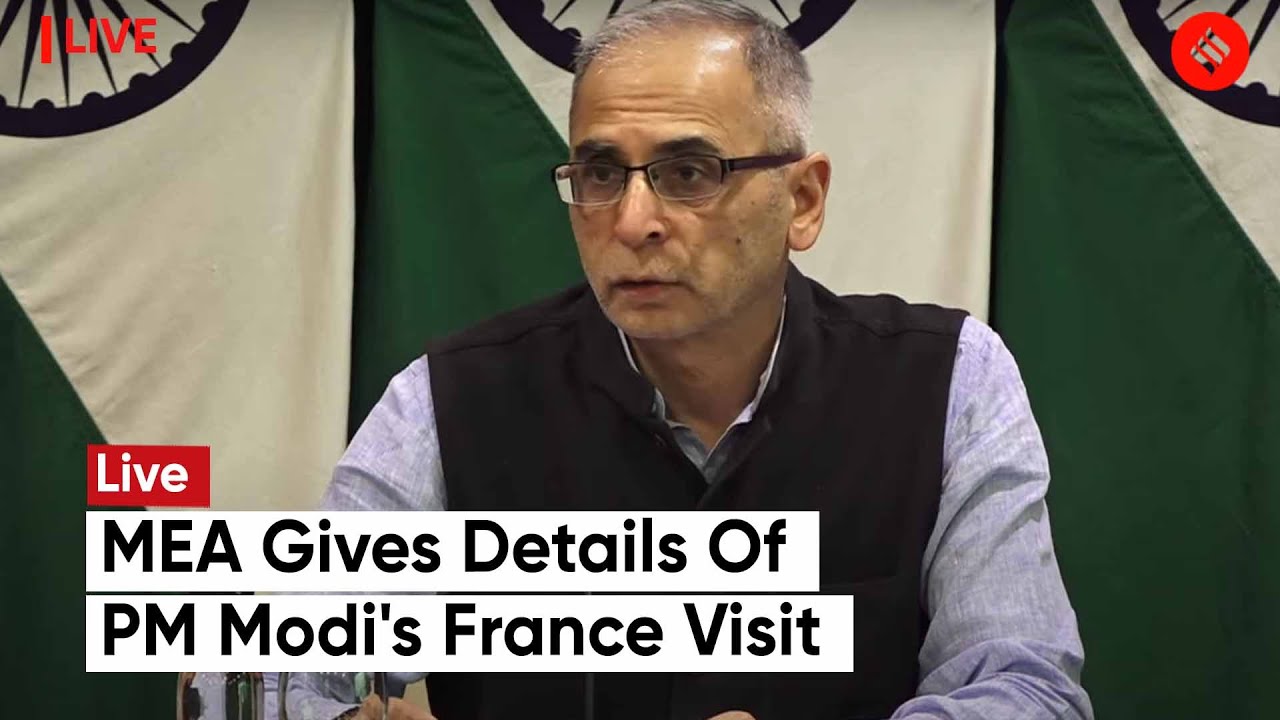 MEA Holds Special Press Briefing On PM's Official Visit To France - YouTube