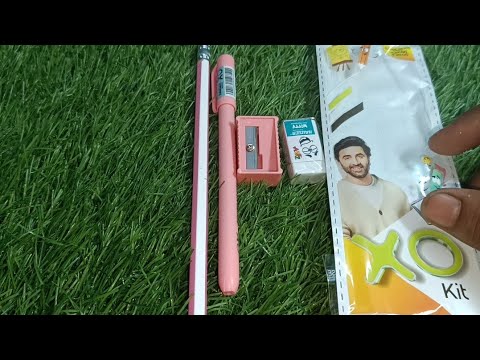 hauser OX kit (pencil+pen+sharpeners+eraser) Unboxing. XO statonery kit ...