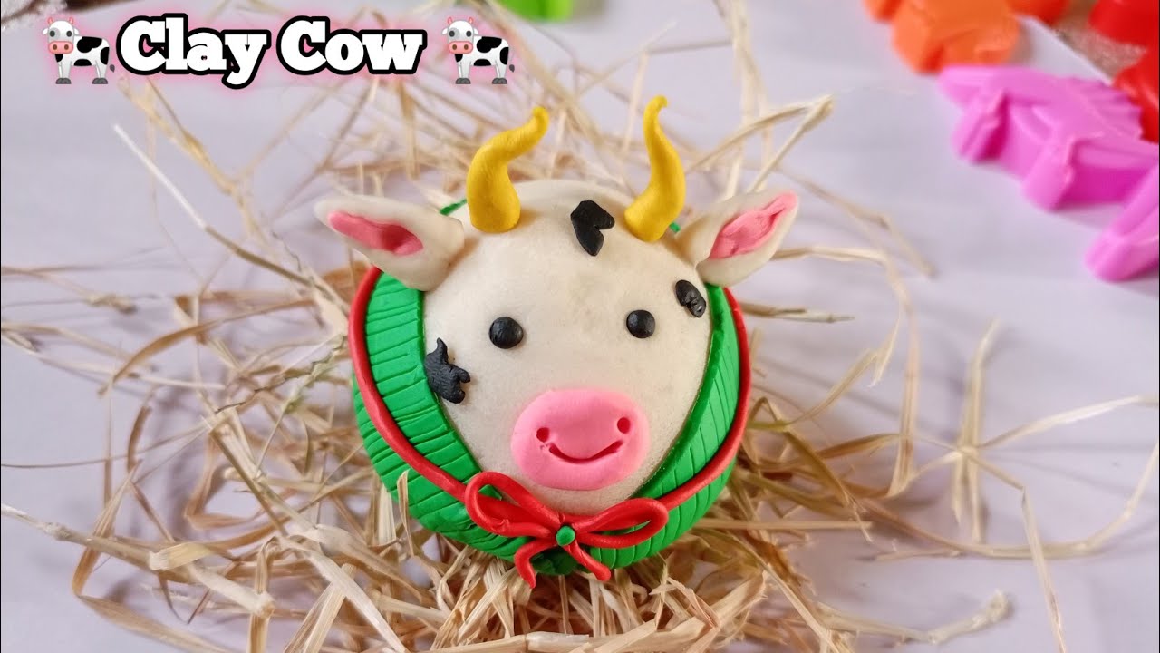 Clay cow | Making a cow with clay | Clay modelling | polymer clay ...
