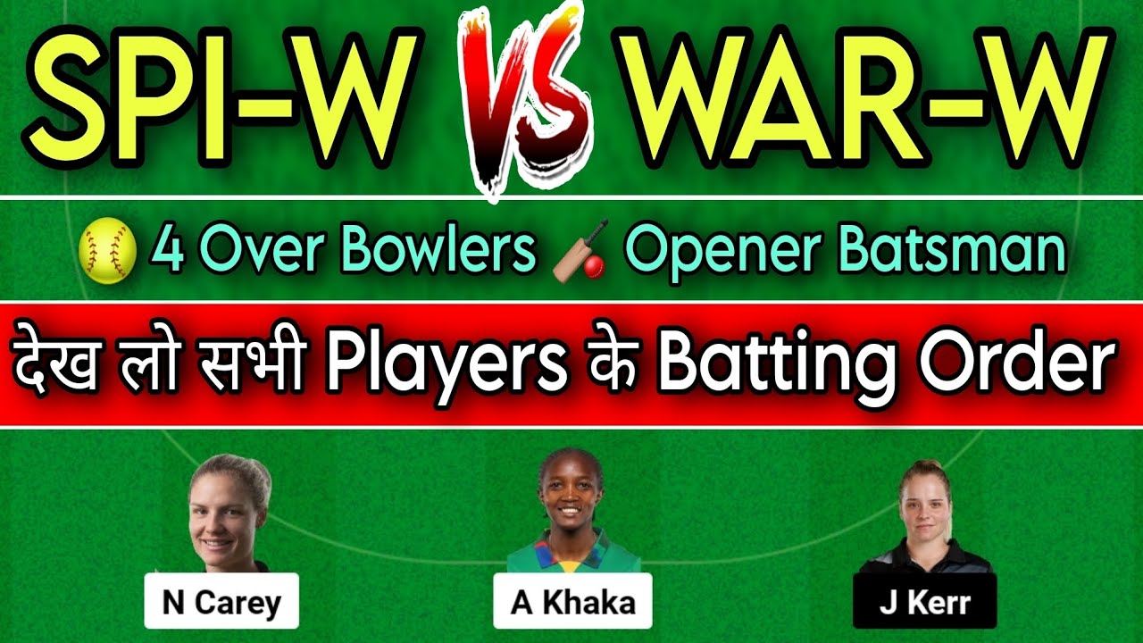 Spi W Vs War W Spi W Vs War W Dream11 Prediction Spi W Vs War W